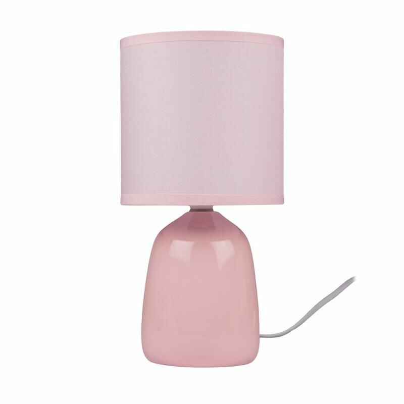 Светильник настольный JH2-02-pk E14 IP20 130х130х255мм керамика; ткань; PVC-пластик роз. JazzWay 5062337