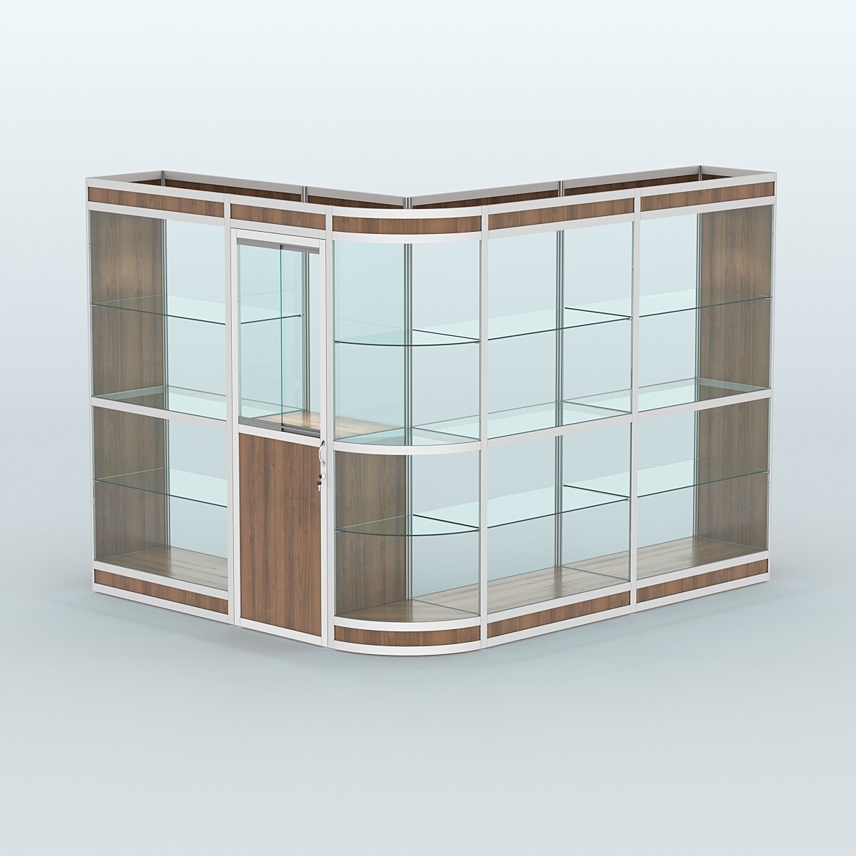 Павильон из профиля угловой №2в (5,5 кв. м), Орех