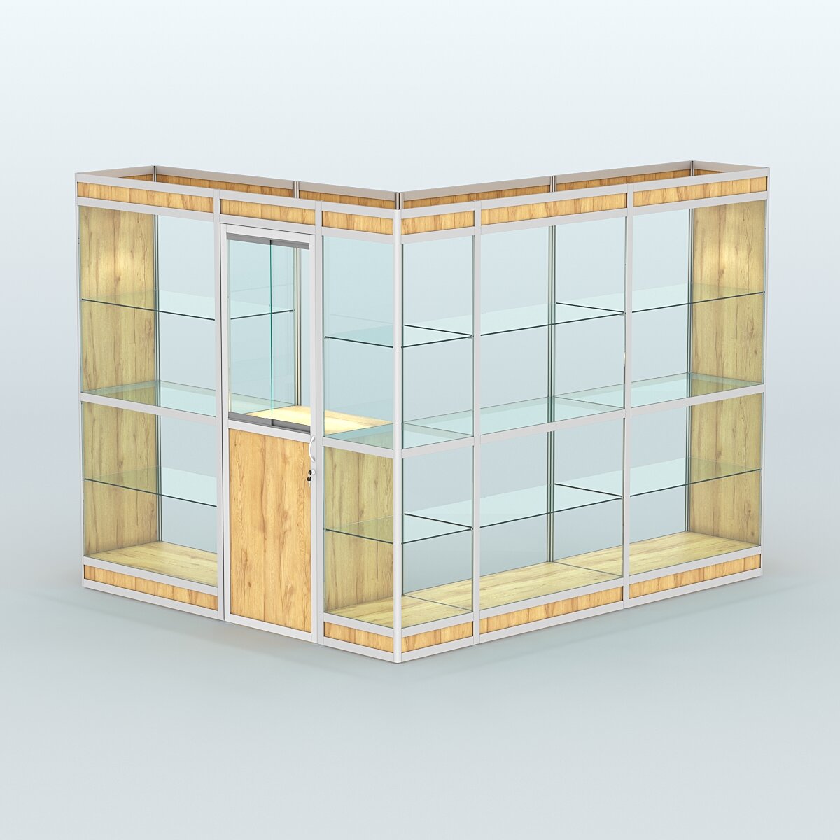 Павильон из профиля угловой №1в (5,5 кв. м), Дуб Золотистый