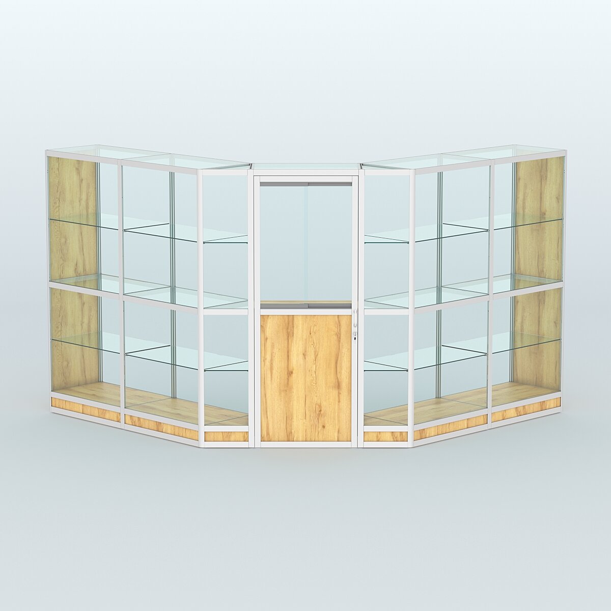 Павильон из профиля угловой №7г (9 кв. м), Дуб Золотистый