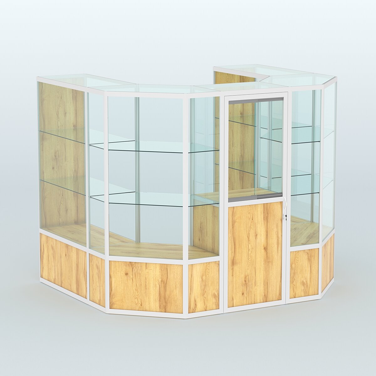 Павильон из профиля пристенный №3в ( 4,32 кв. м), Дуб Золотистый