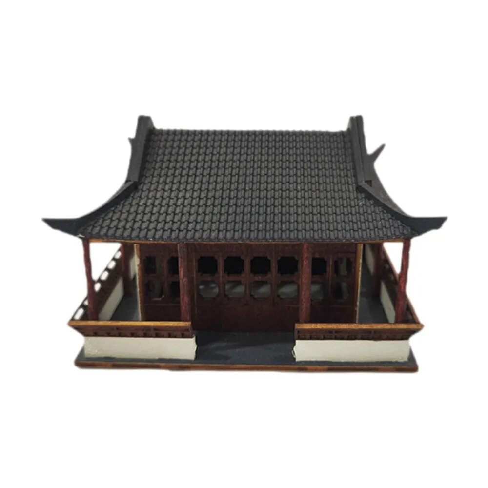 Статуэтка китайской архитектуры из древесноволокнистой плиты средней плотности, декоративное украшение для дома и офиса, 11.5 см