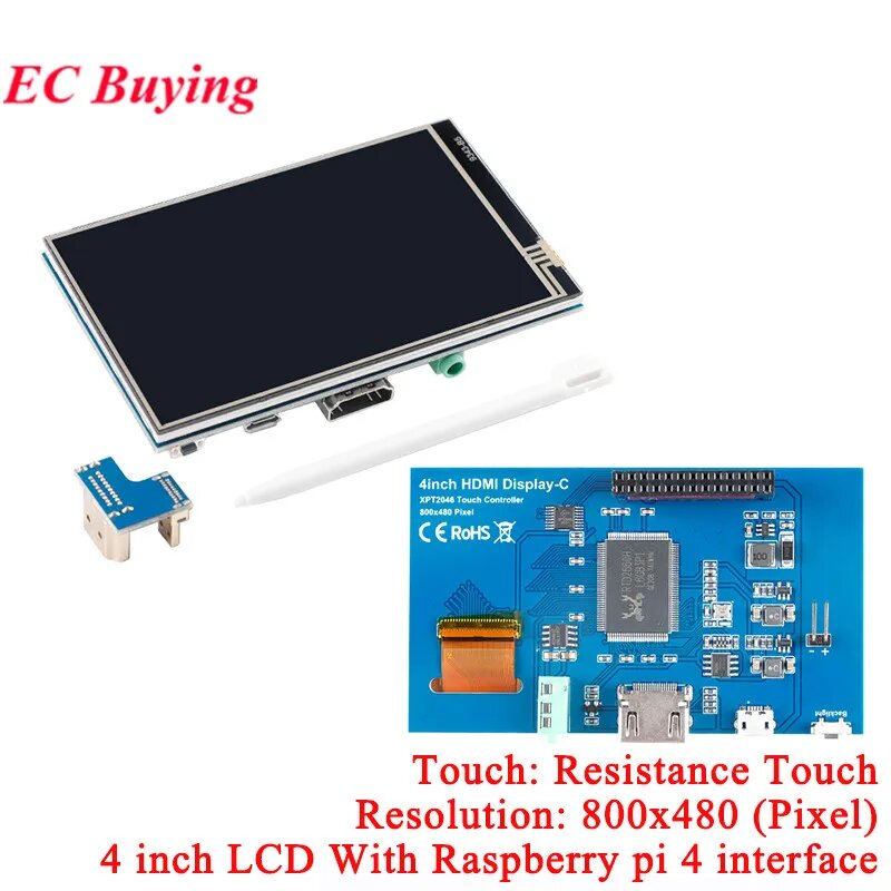 HDMI ЖК-дисплей EC Buying 3.5-10.1 дюйма для Raspberry Pi 4 inch 4th
