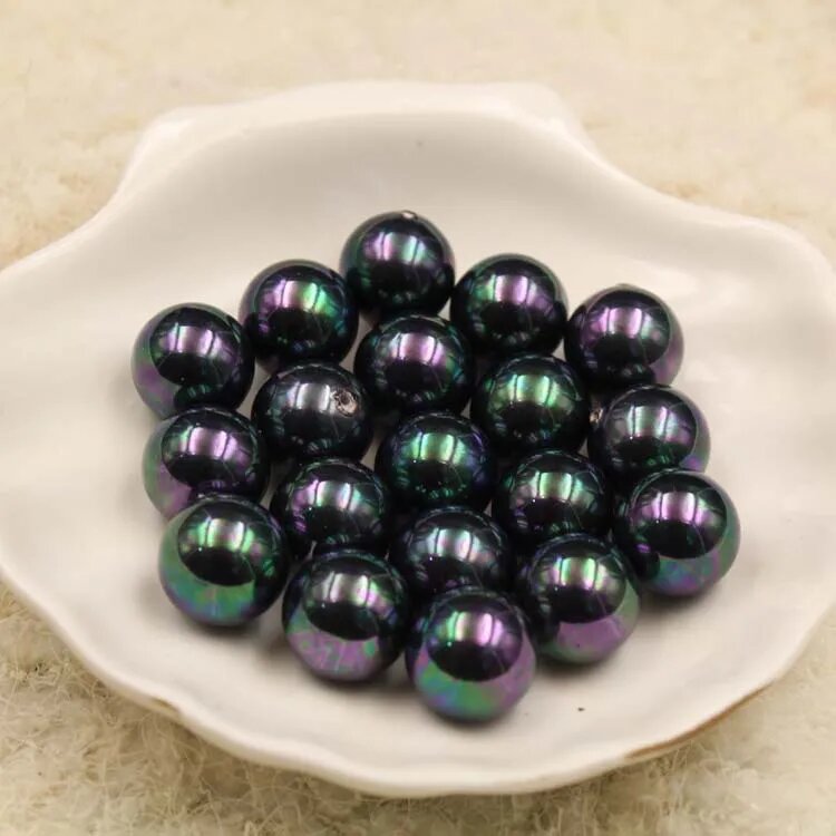 Имитация ракушки Наньян жемчуг 4-16 мм HUAN ER LIN 8mm 20pcs, Colorful Black