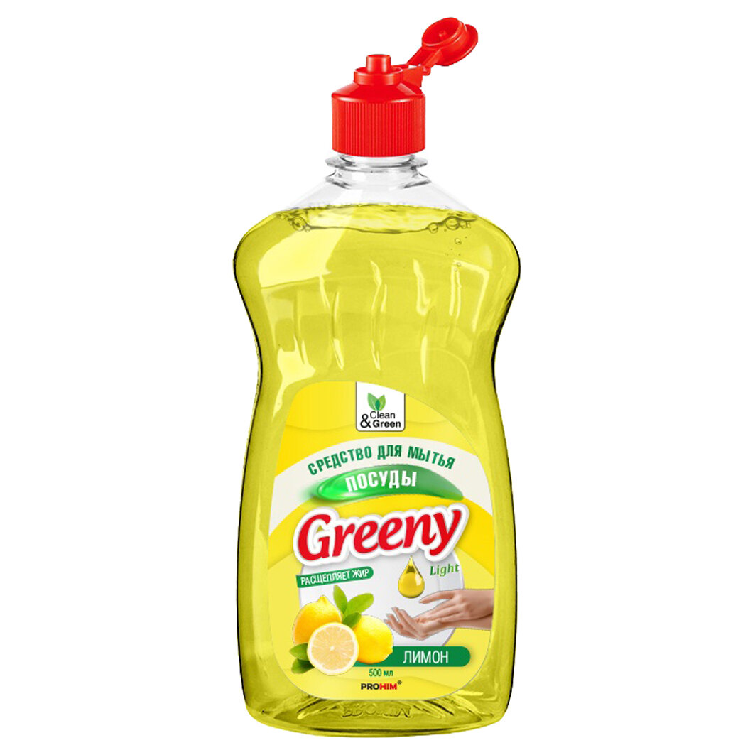 Средство для мытья посуды густое Clean&Green аромат Лимон 500мл