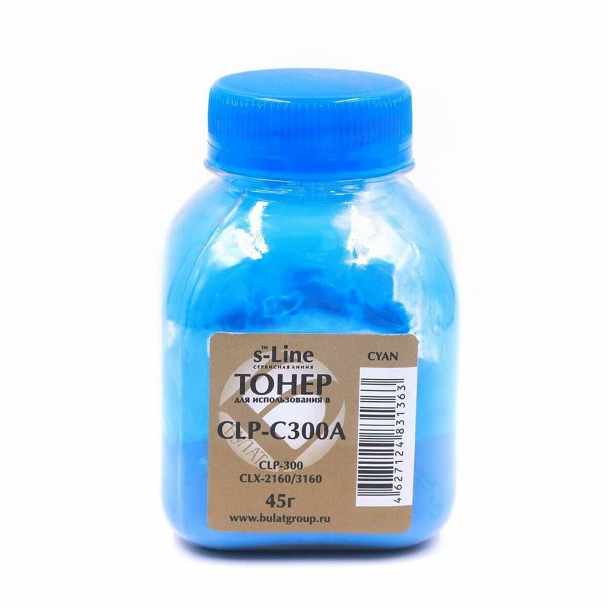 Тонер булат s-Line CLP-C300A для Samsung CLP-300 (Голубой, банка 45 г)