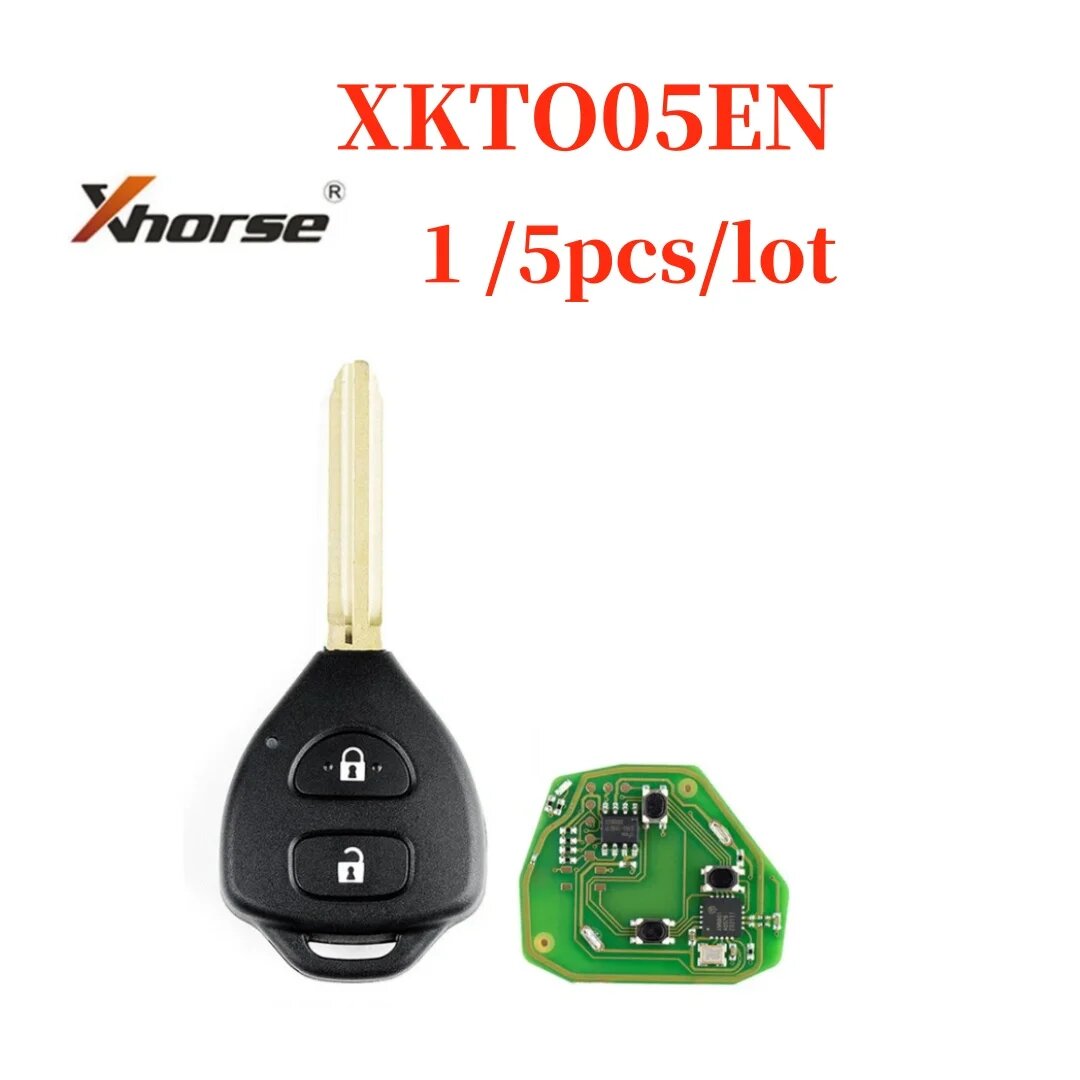 Пульт Xhorse XKTO05EN для Toyota, 2 кнопки, черный, 5 шт.