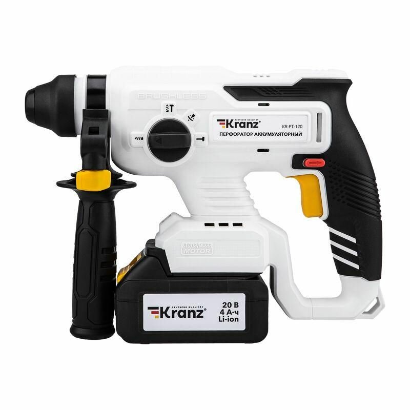 Перфоратор аккумуляторный SDS-plus 2.2Дж 1х4А. ч в кейсе Kranz KR-PT-120