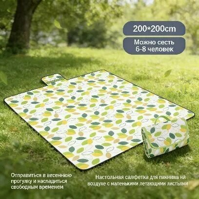 Складной галечный коврик для пляжа и пикника, дорожный, водонепроницаемый, с откидной спинкой, 2*2 метра, flying leaf