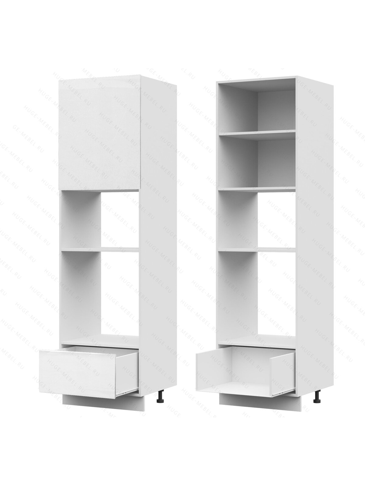 Пенал кухонный для встраиваемой техники 600 Ксения (белый) Huge Mebel. Ширина 600 Высота 2132. Модули кухонные нижние Huge Mebel. Ширина 600 Высота 2132