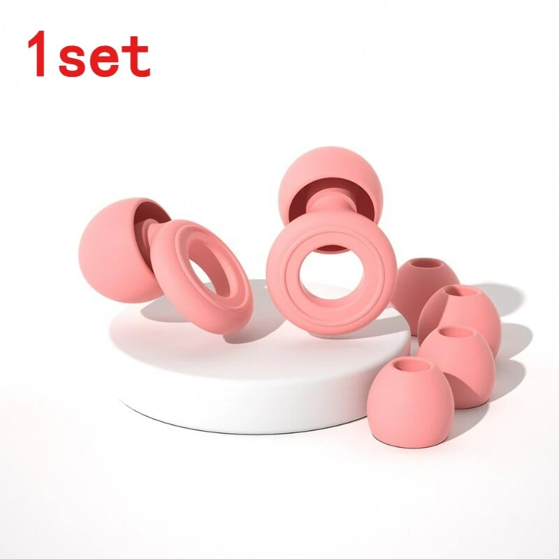 Розовые силиконовые беруши для детей 1set