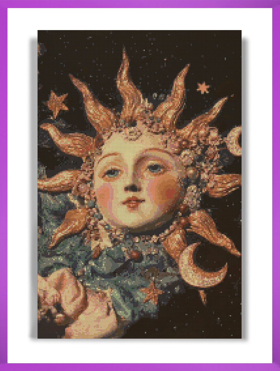 Алмазная мозаика на подрамнике - вышивка - Солнышко 40 х 60 см