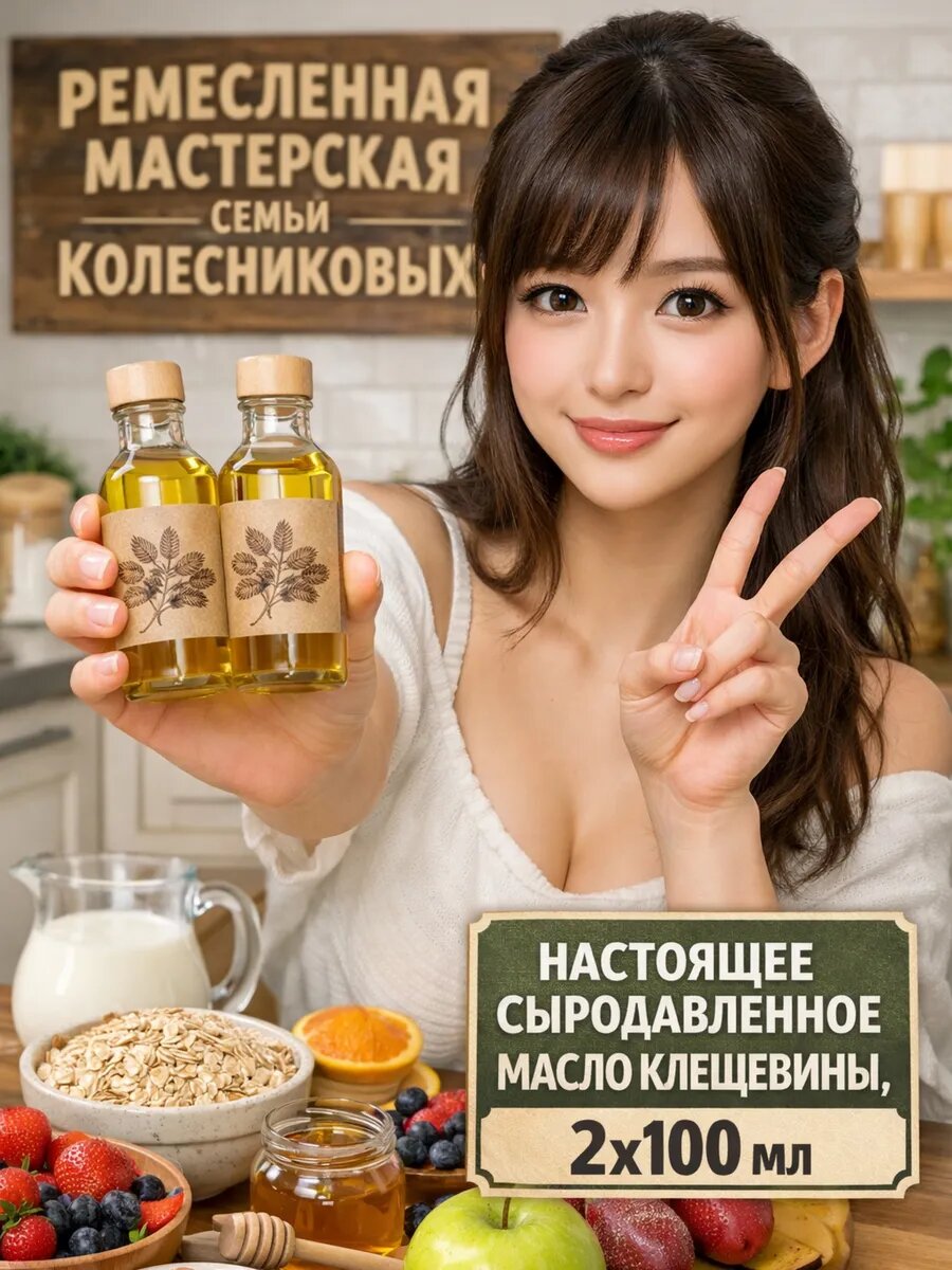 Сыродавленное масло Клещевины - Настоящее Касторовое 2х100мл