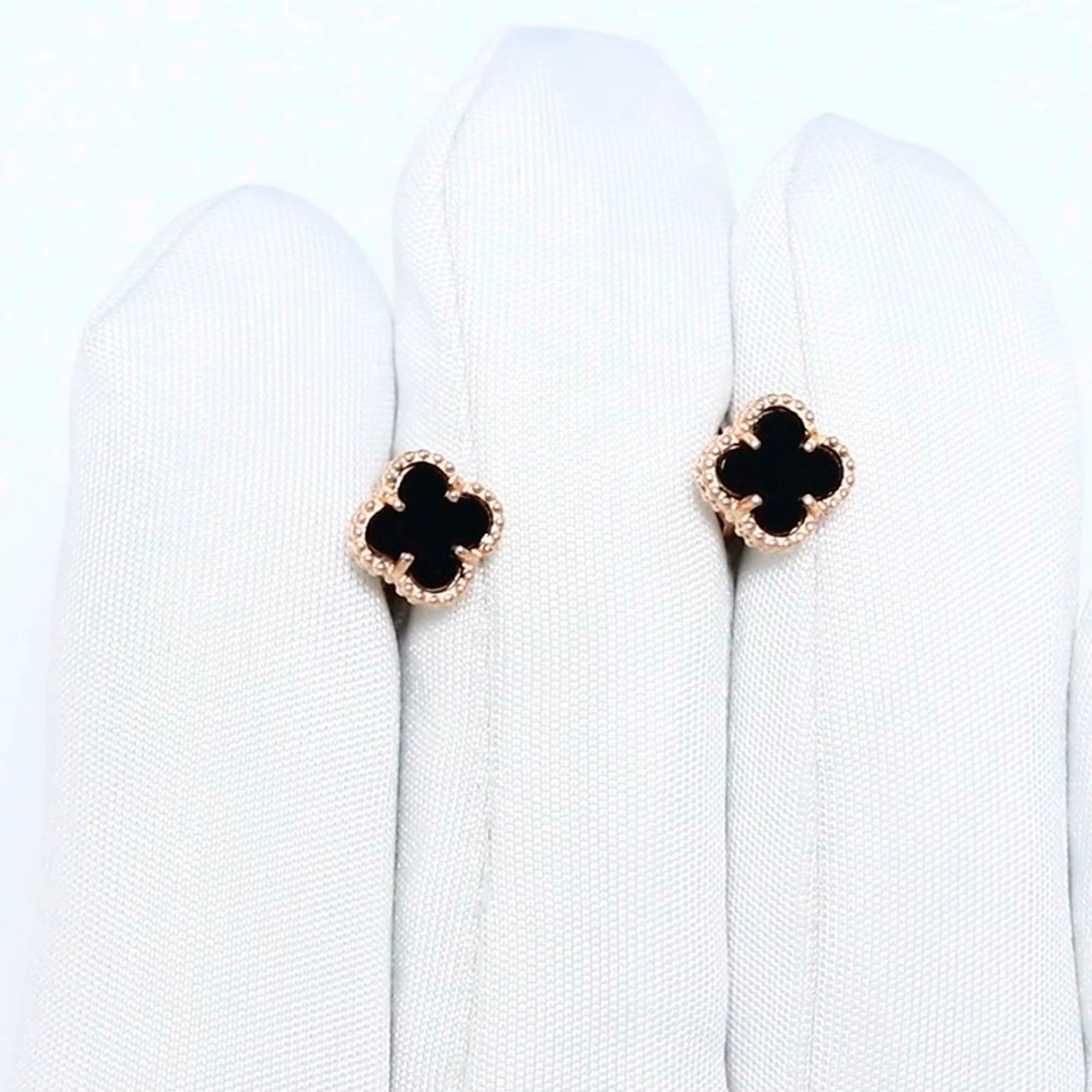 Серьги, красное золото, 585 проба, оникс