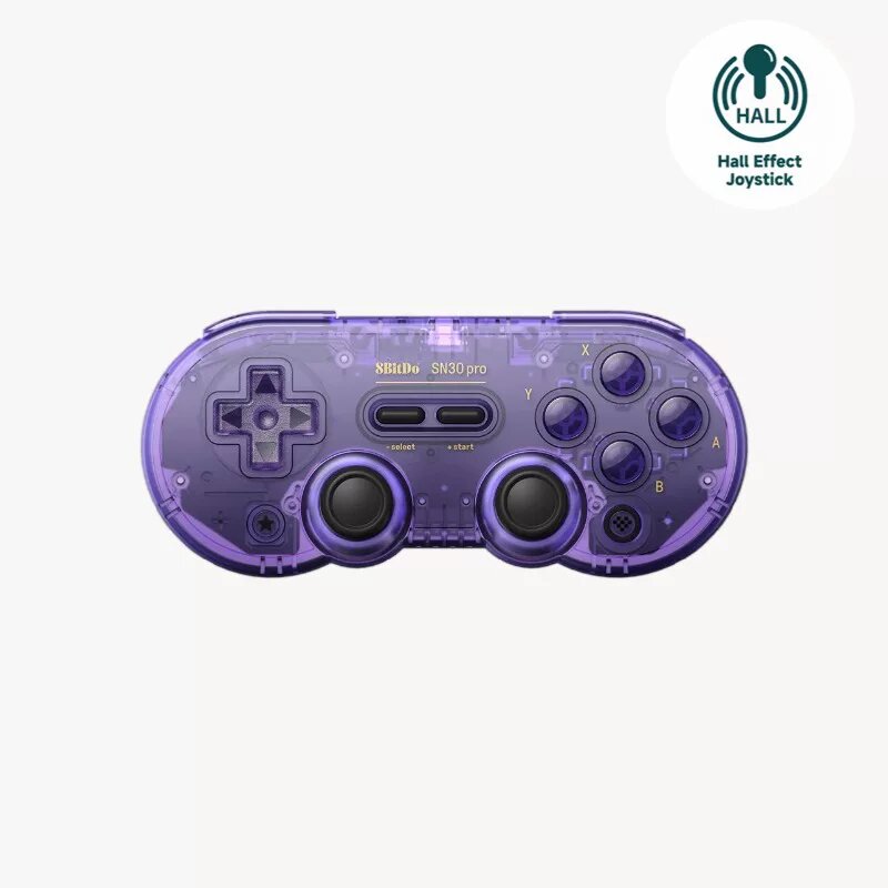 Беспроводной игровой контроллер 8BitDo SN30 Pro с Bluetooth и прозрачным дизайном, вибрацией и датчиком движения для