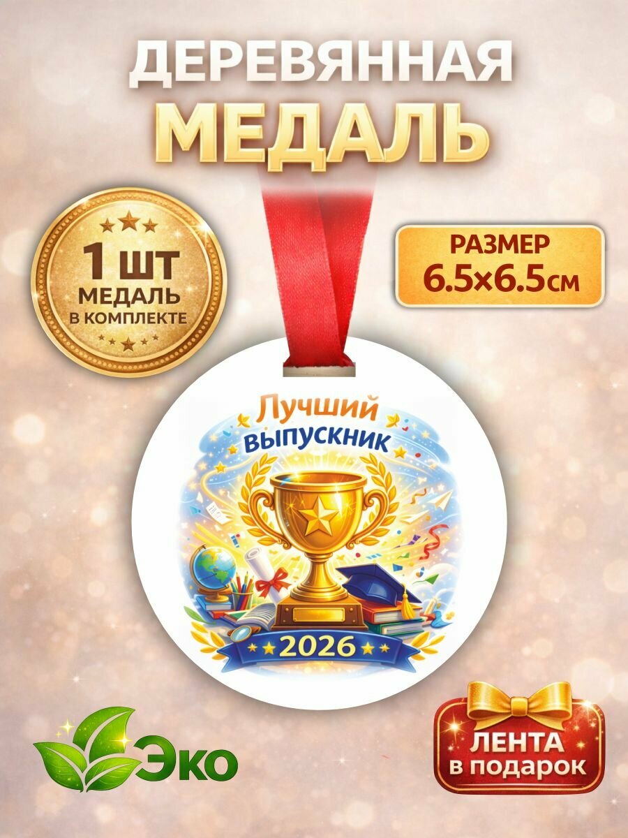 Медаль выпускник (1 штука) подарок