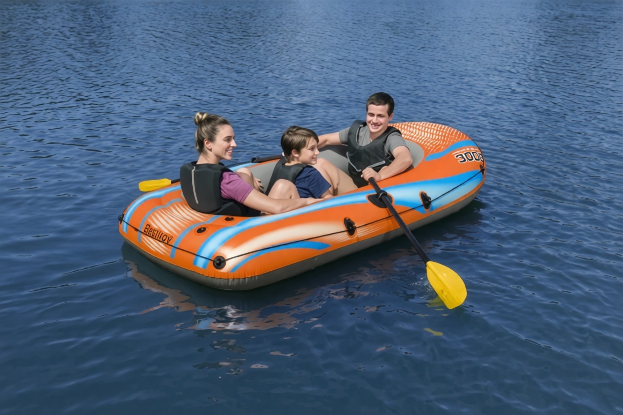 Надувная лодка BestWay 61145, "Kondor Elite 3000" с набором, 246*122 см, весла, насос, до 200кг