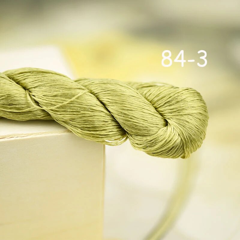 Шелковая нить для вышивания Mulbery Silk 16/2 серый, зеленый, нефрит, 200 meter, Бежевый, 84-3