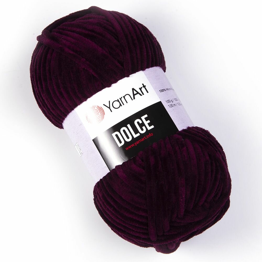 Пряжа Дольче (Dolce Yarnart) упаковка 5 мотков 100 г. 120 м. 100% микрополиэстер плюш 780 слива