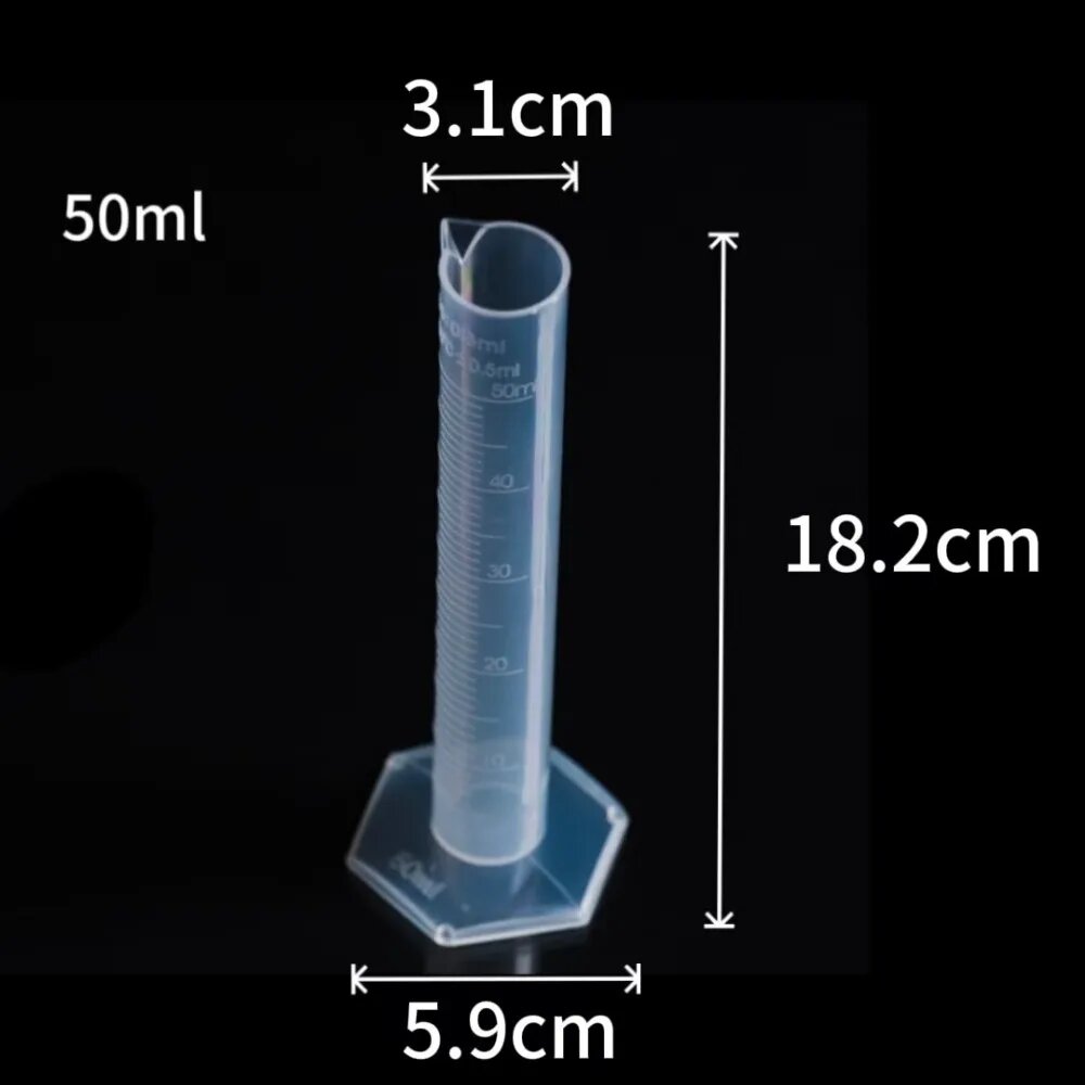 Прозрачные пластиковые мерные цилиндры 10-1000 мл 50ml