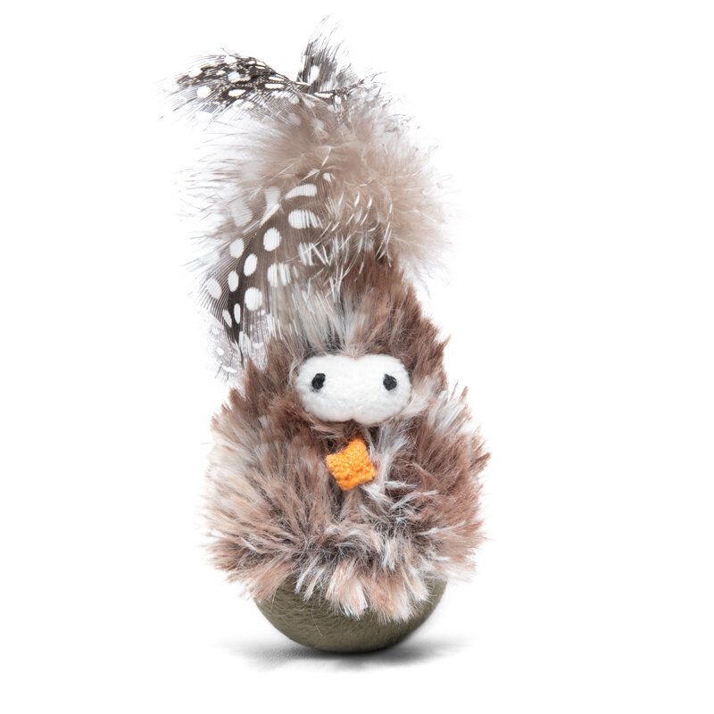 GiGwi Catch & Scratch Eco игрушка для кошек Птичка со звуковым чипом 12 см, для игр и активности питомца, для игр