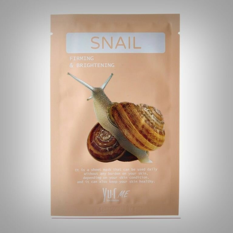 Yu.R Me Snail Sheet Mask, Тканевая маска для лица с фильтратом улиточного секрета