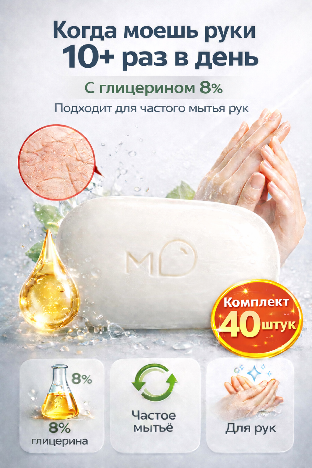Мыло туалетное в обертке Меридиан 100 г, 40 шт