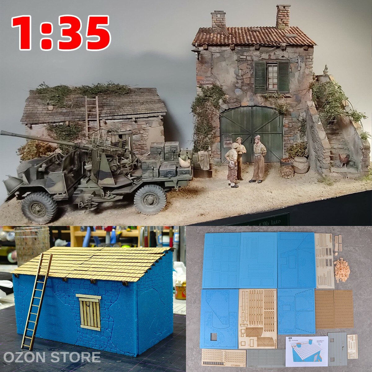 1/35 сборная модель дома диорама