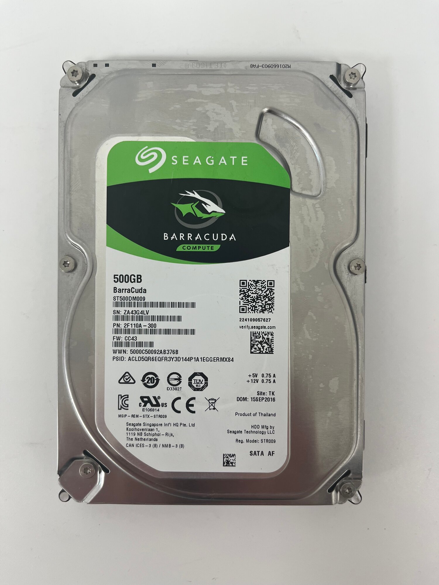 Жесткий диск Seagate Barracuda Compute, 500ГБ, 3.5", 7200об/мин