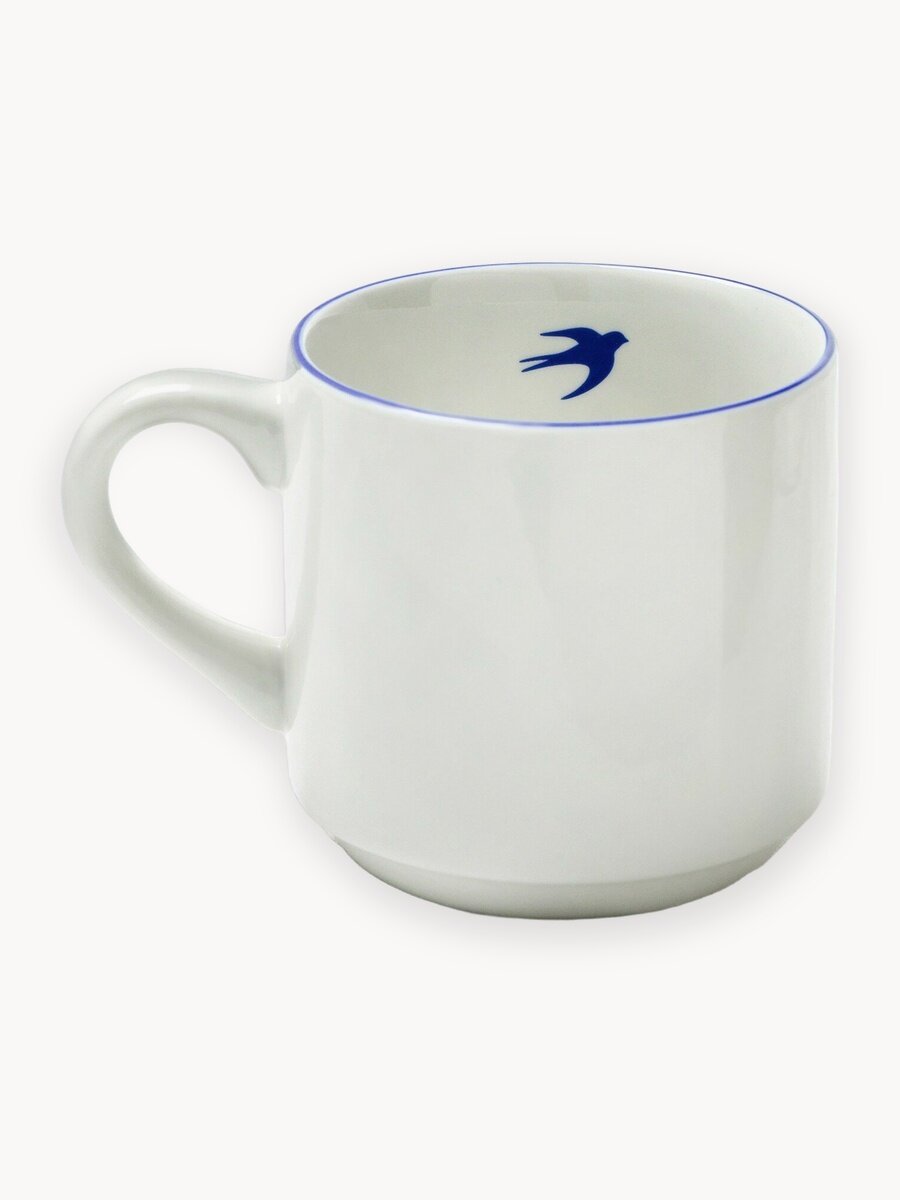 Кружка керамическая «Ласточка», 300 мл, белая, деколь, на подарок