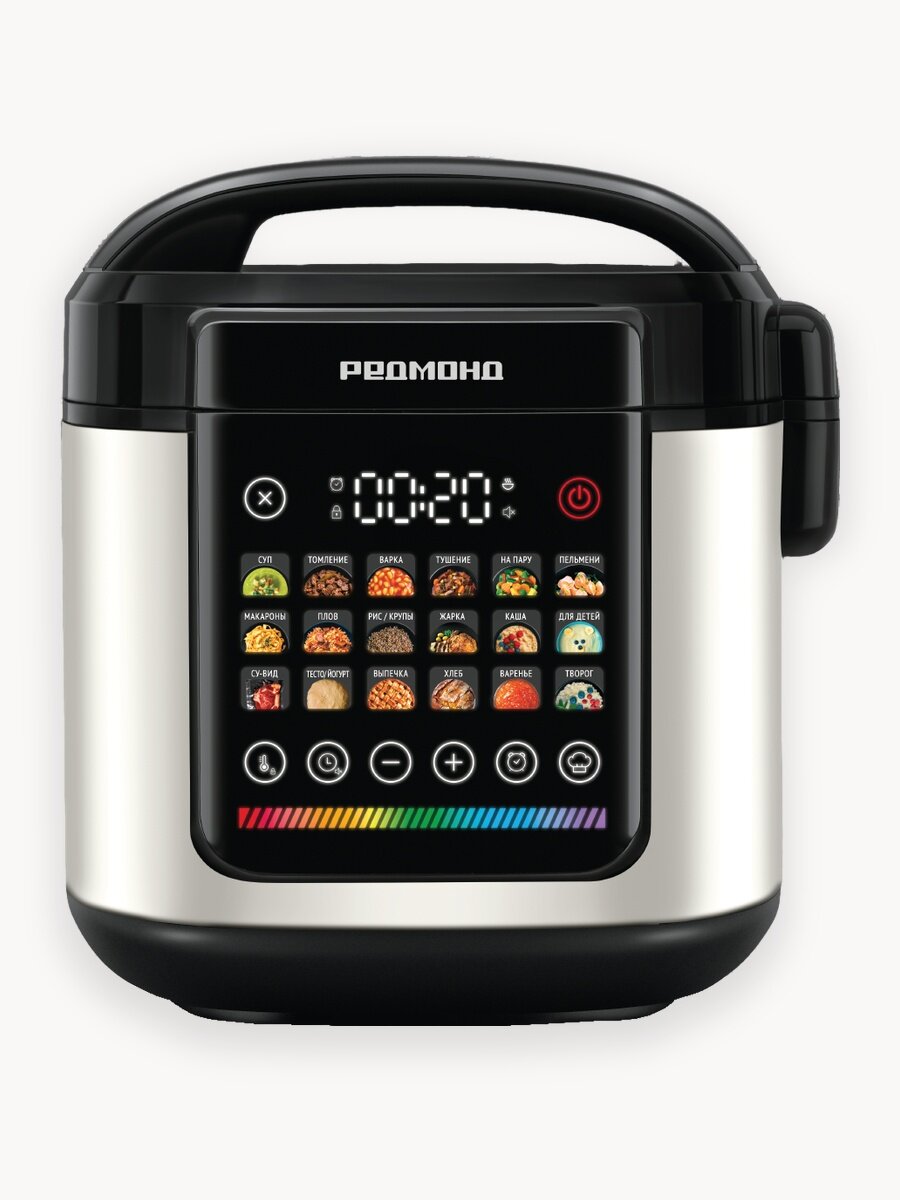 Мультиварка редмонд MC102, 20 программ, антипригарное покрытие чаши, сенсорный дисплей, мультиповар, 5 л, 860 Вт, белый