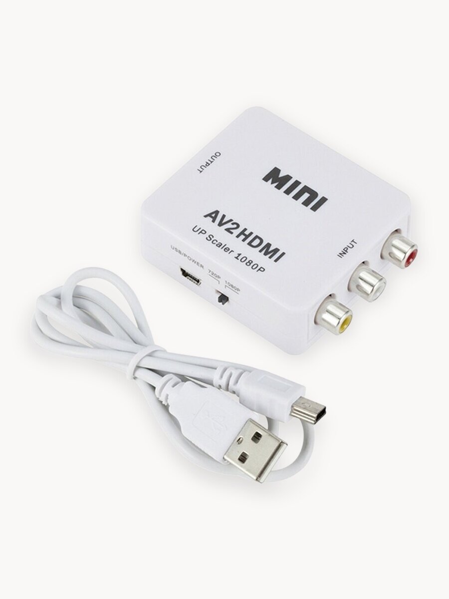 Конвертер PALMEXX ADP031 из RCA(f) в HDMI(f), 720P/1080P, белый