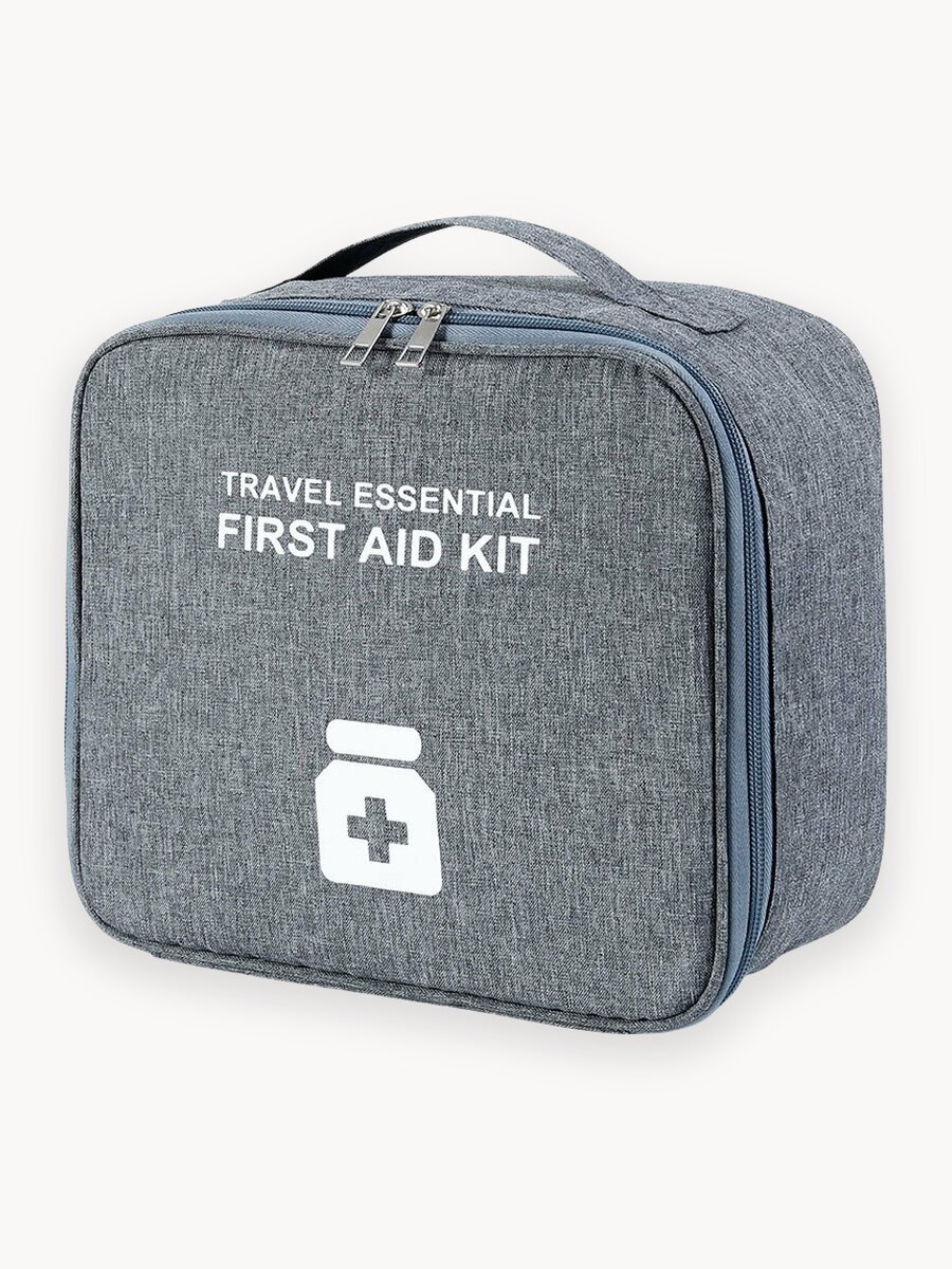 Аптечка домашняя, Органайзер для лекарств, аптечка дорожная автомобильная, Непромокаемая, Серая