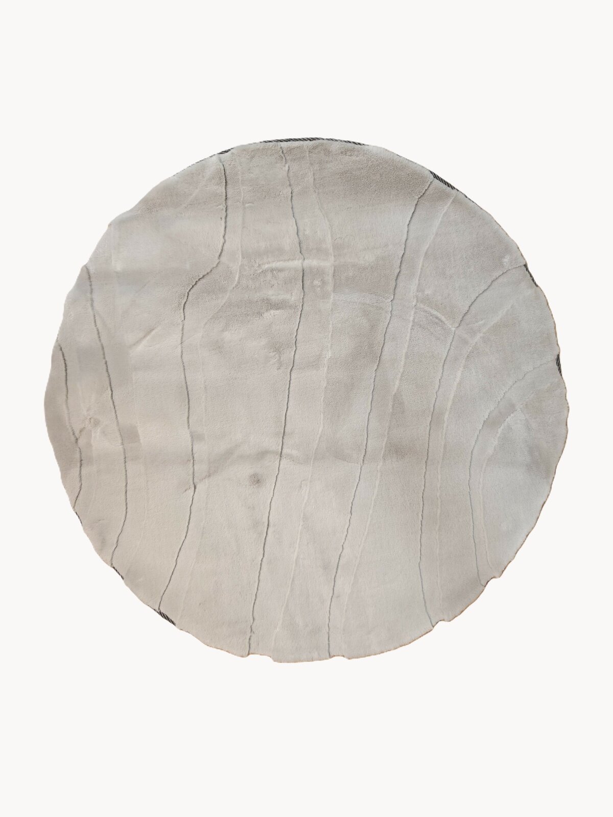 Коврик из высокоплотного искусственного кроличьего меха круглый "REX+ светло-серый" 100х100 см