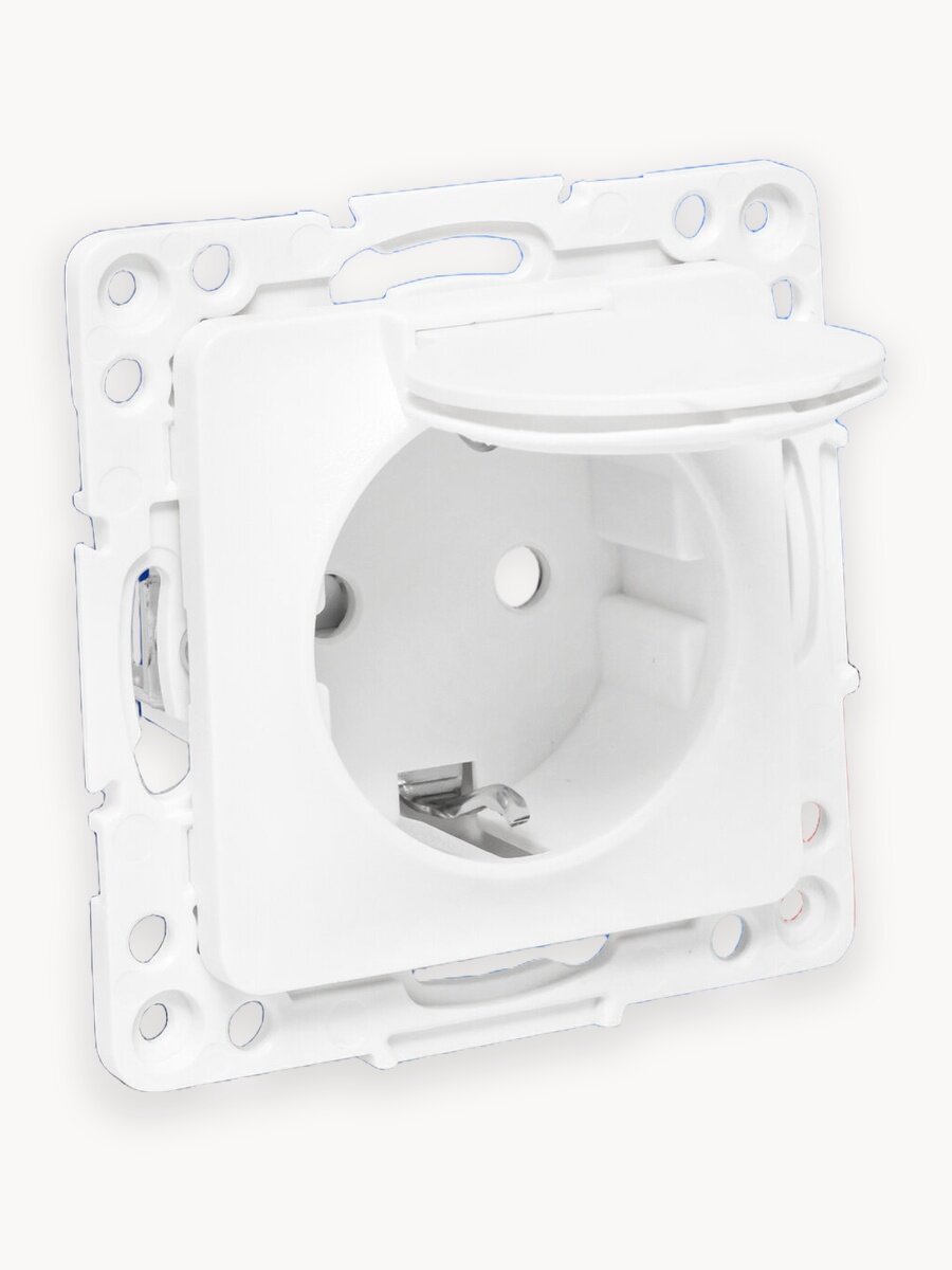 Механизм Розетки EKF PROxima 1-местной с/з, 16А, автоматические клеммы, IP44, коллекция Стокгольм