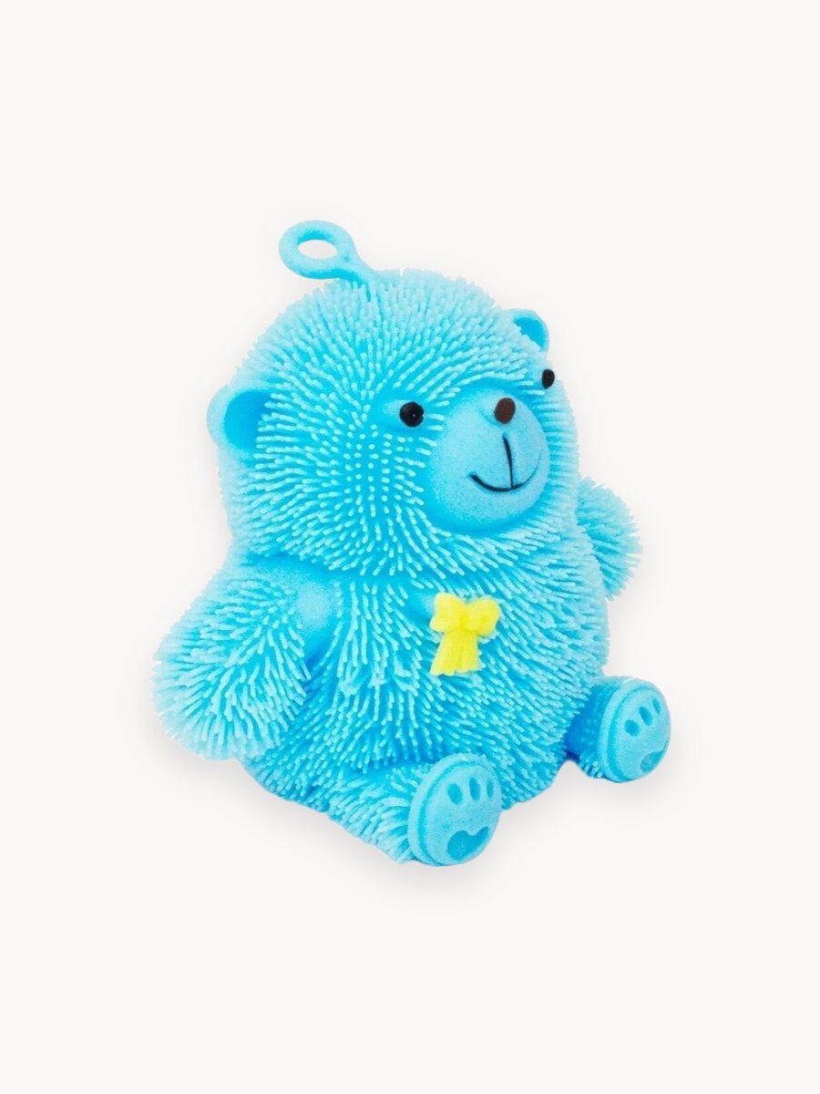 Мягкая игрушка антистресс для детей Медведь пушистик резиновый светящийся 17 х 9 х 15 см