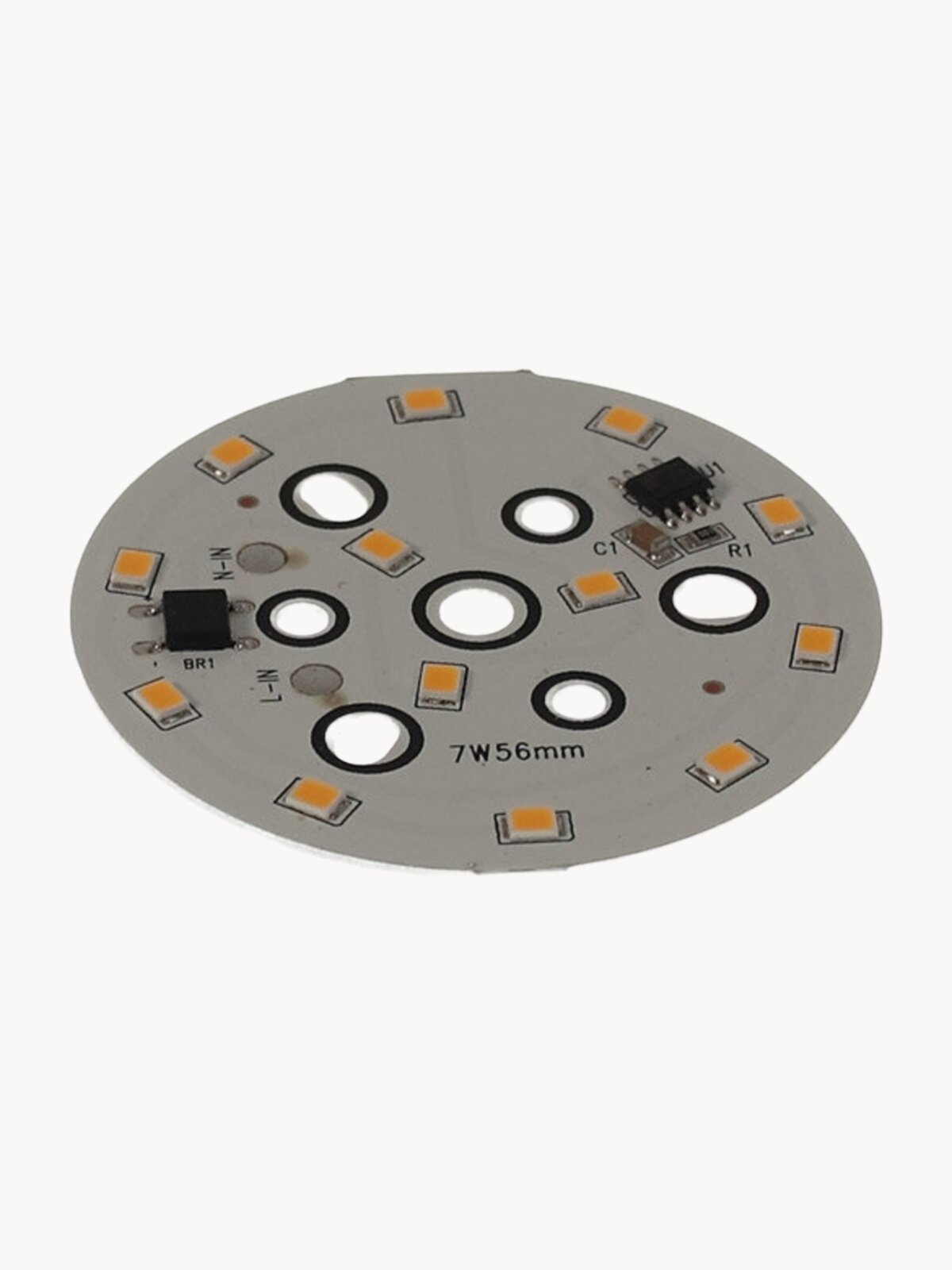 Светодиодная матрица 2835, 13 led, 220V, 7W, Ф56mm, D147, warm white