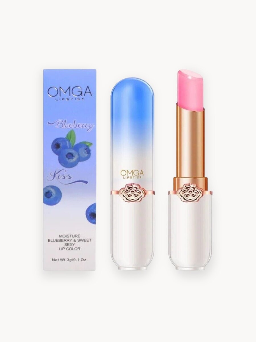 Помада тинт для губ с проявляющимся розовым эффектом Голубика / бальзам для губ / тинт для губ