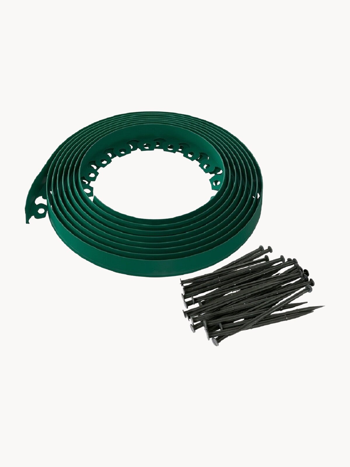 Бордюр садовый пластиковый Манго для дачи высота 38 мм с кольями цвет зеленый