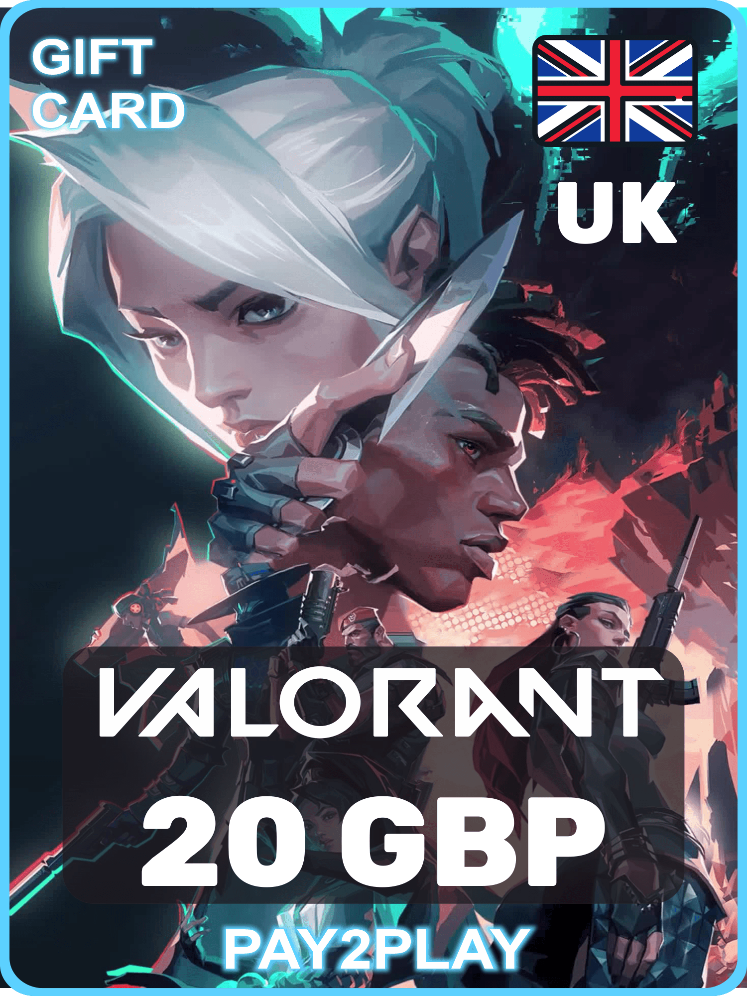 Подарочная карта Valorant 20 GBP, Великобритания / цифровой код / Valorant Gift Card United Kingdom, 20 GBP