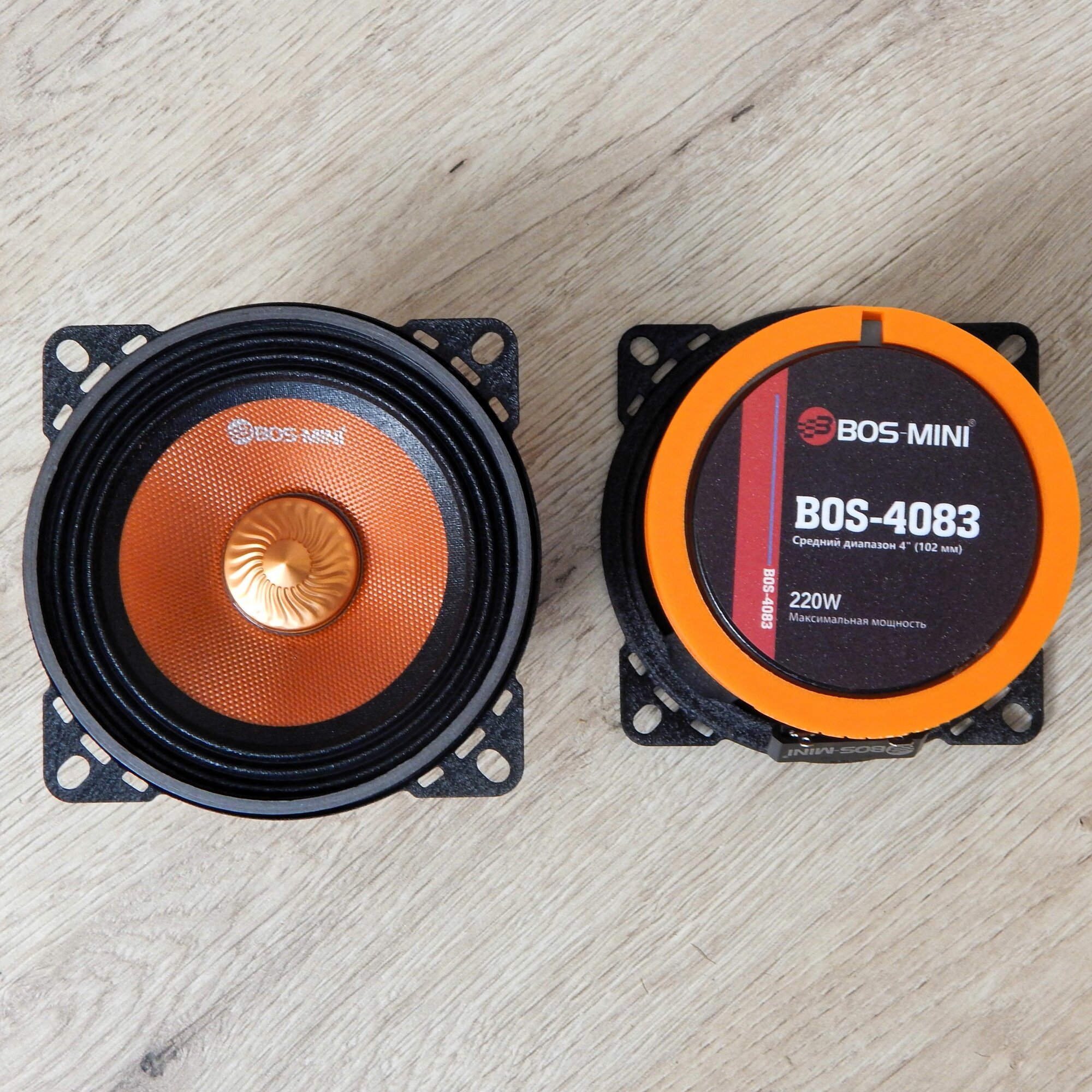 Автомобильные динамики BOS mini BOS-4083/ Комплект из 2 штук / 102 мм (4 Дюйм.), 220Вт.