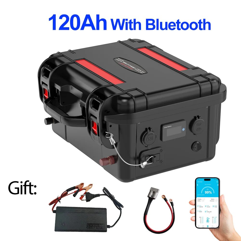 Аккумулятор capacity.Li HS100AH 12.8В 100/120 Ач черный/оранжевый 120Ah with bluetooth