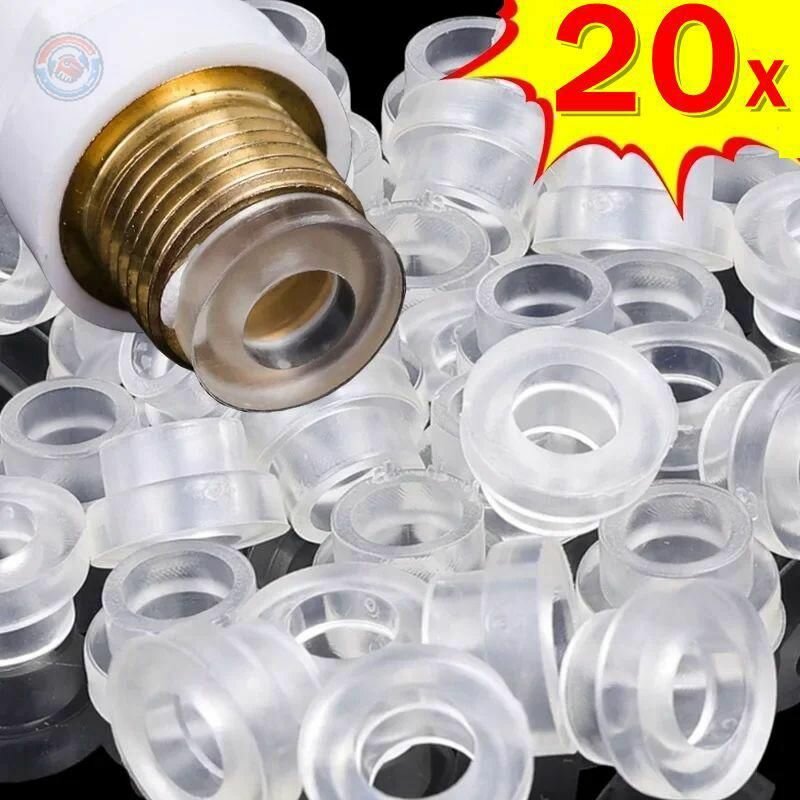 Прокладка для крана, 20 прозрачных уплотнителей 19х11 мм, пластиковые шайбы на 4-точечный резьбовой разъем, комплект для туалета, кухни, бассейна