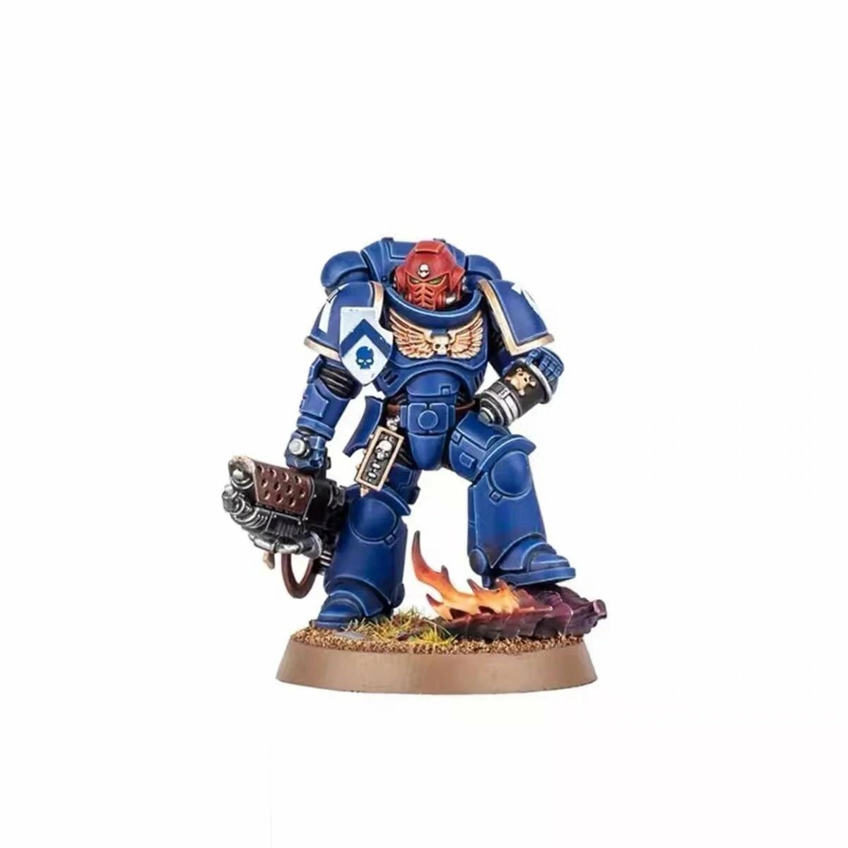 Миниатюра Space Marines Infernus Sergeant / Сержант Инфернус Космодесанта Warhammer 40000 (Смола, Литье)