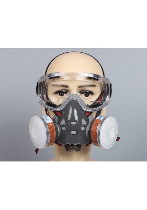 Респираторная маска, фильтрующая маска для краски со сварочными очками, защита от пыли и дыма