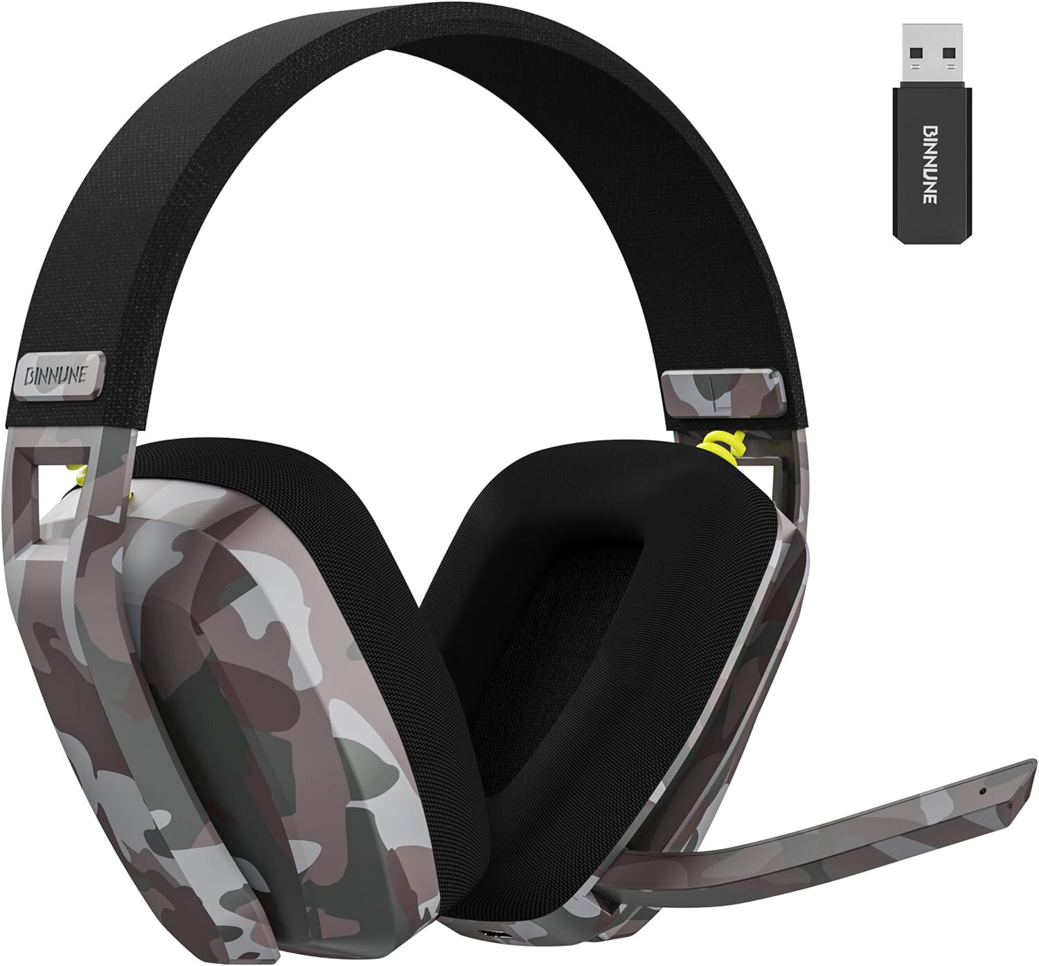 Игровая гарнитура BINNUNE BW06, Bluetooth 5.3, двухрежимная, камуфляж