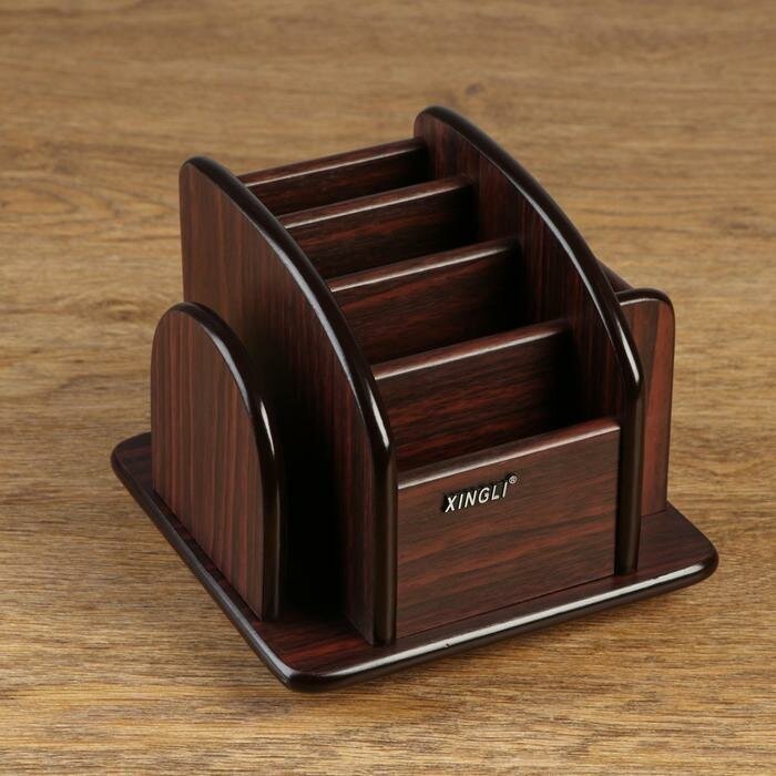 Органайзер 6 секций, серия Зебрано с кантом темным, вращение 15х18 см