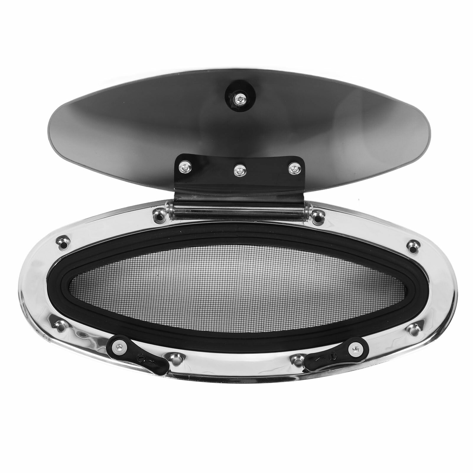 Бортовое иллюминаторное окно 300 x 105 мм с внутренним открытием и ручкой, закаленное стекло, УФ-защита, водонепроницаемость для яхты и моря