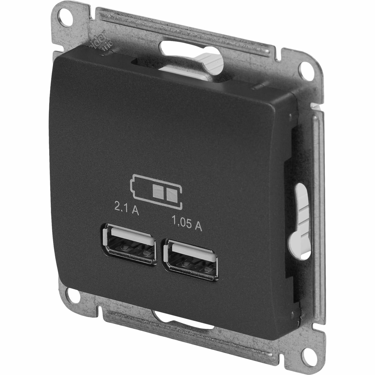 Розетка USB встраиваемая Schneider Systeme Electric Glossa цвет графит