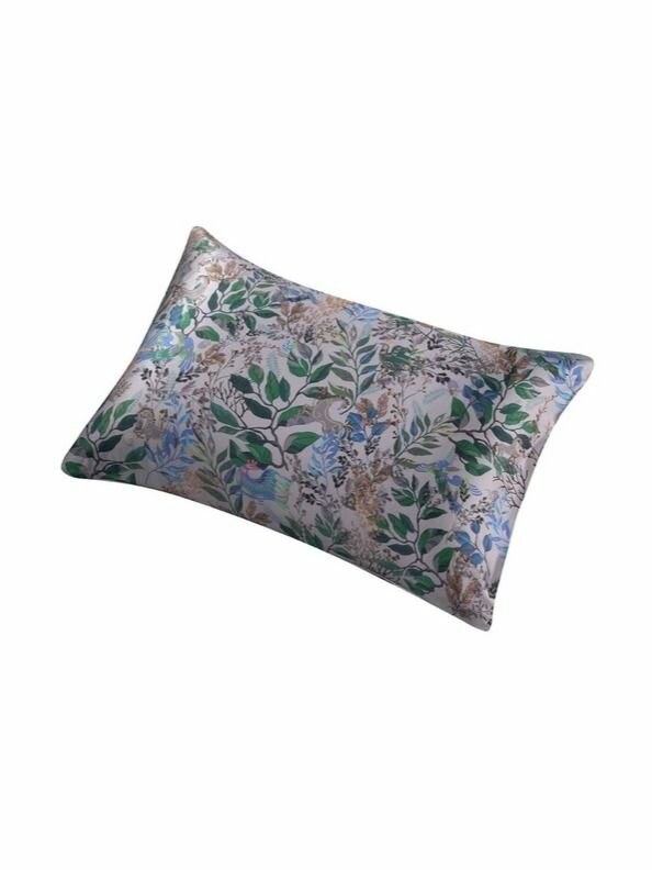 Наволочка из премиального сатина "Таинственный лес" в светло-сером плотность 400 ТС 50х70 1 шт, 100% хлопок
